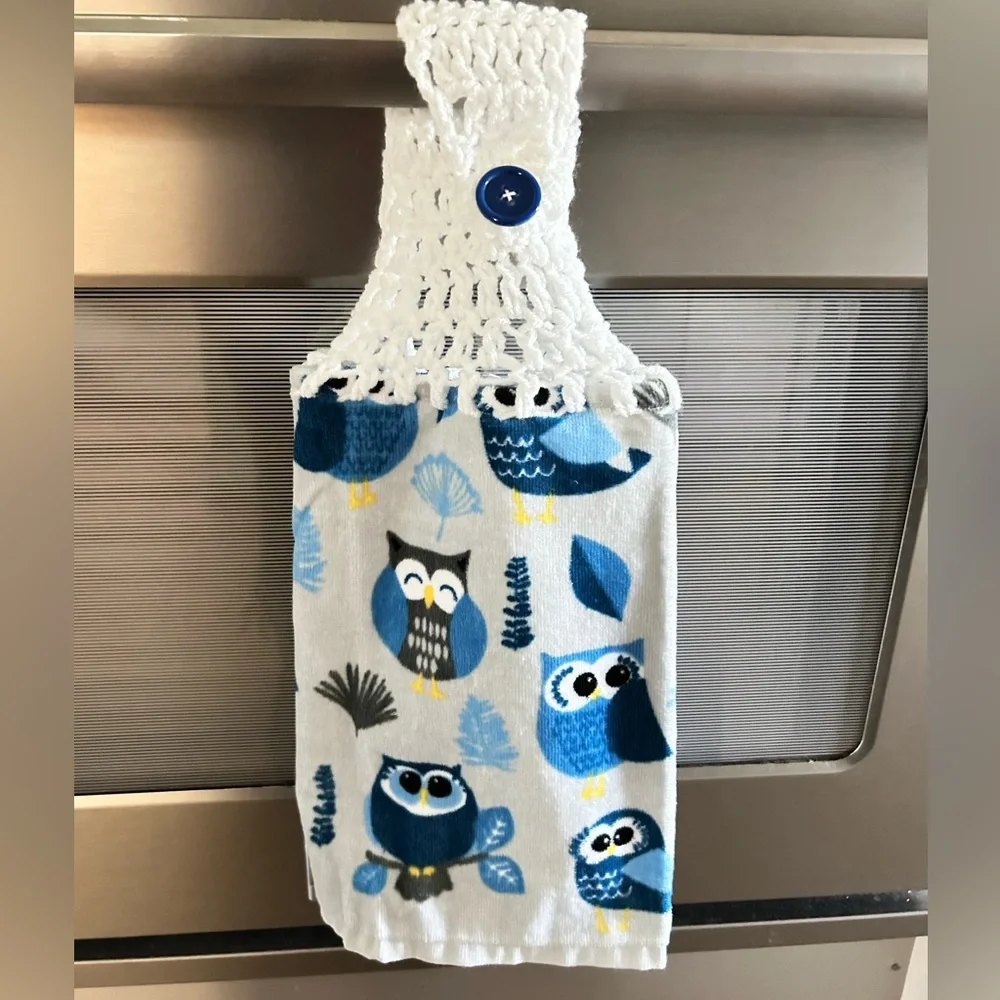 Hand Crafted | Kitchen | Hand Crafted Blue And White Owls Hanging ...